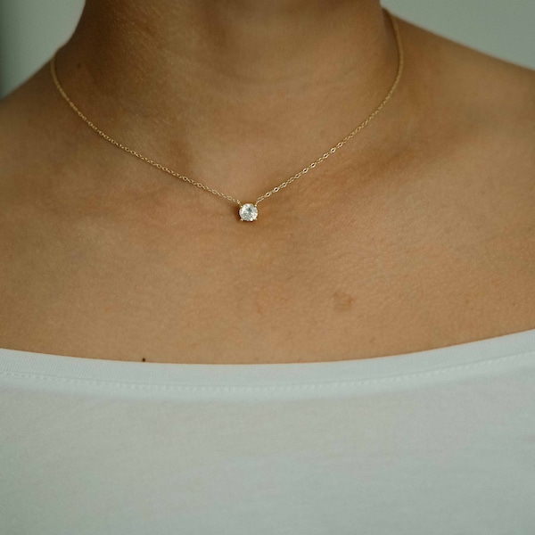 Solitaire Necklace - Etsy