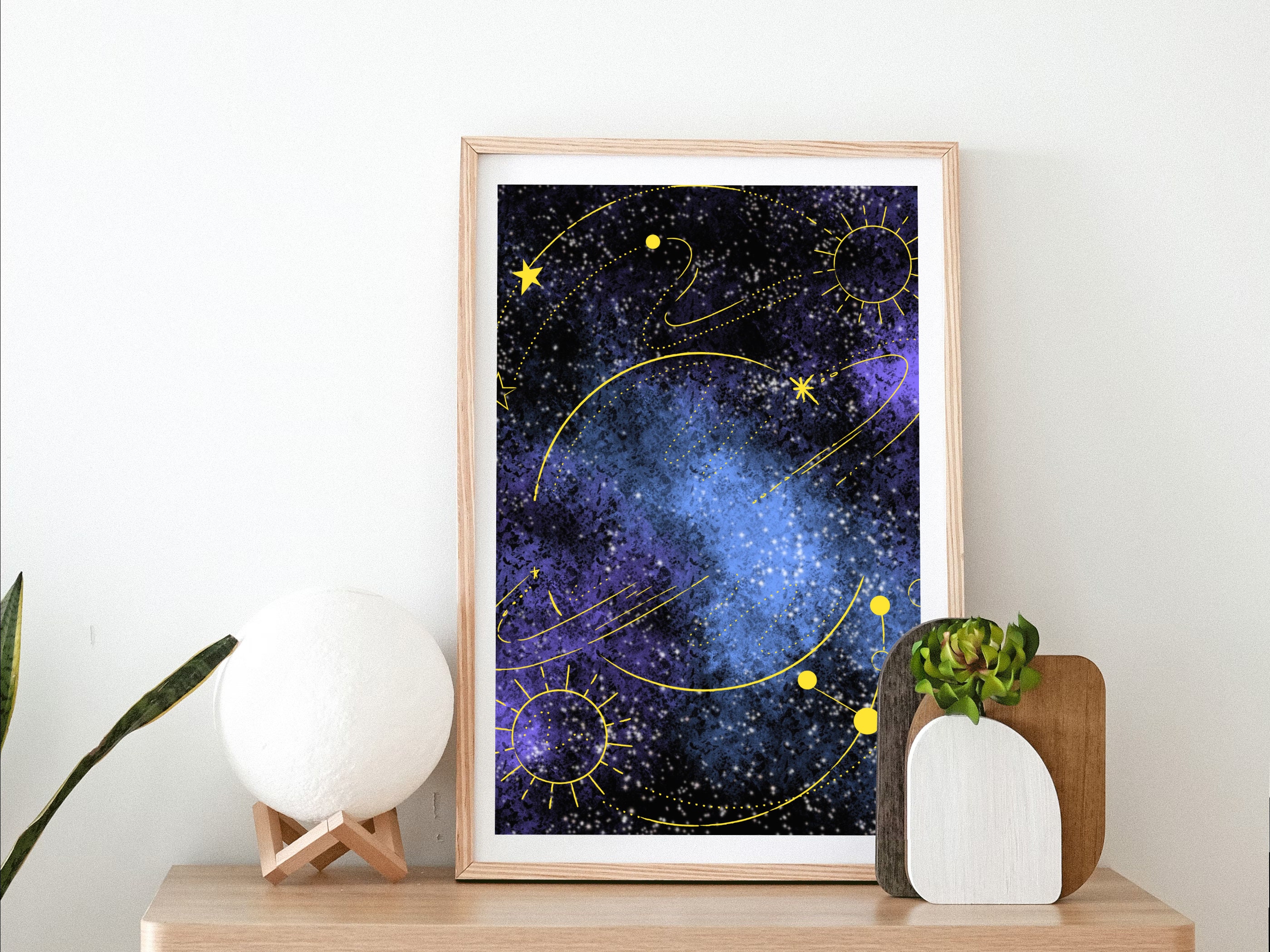 Galaxy Art Print; Planetary Themed Art Print; Digital Download; Space ...