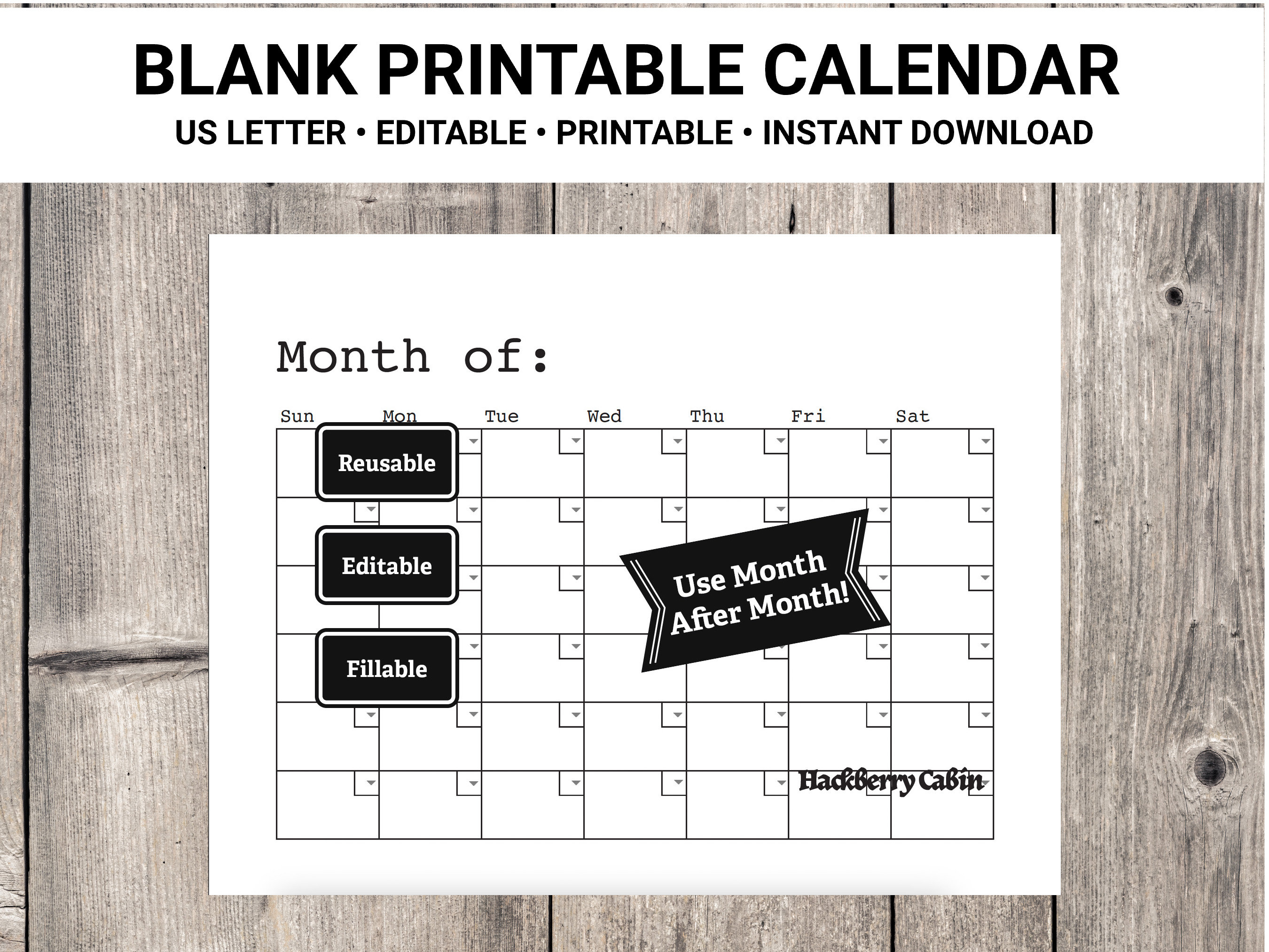 Editable Vintage Typecalendar Printable Blank Template for Scheduling ...