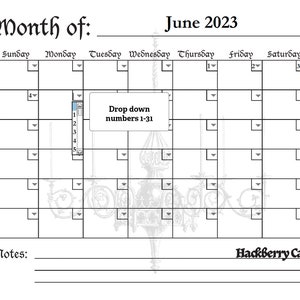 Customizable Victorian Gothic Calendar Template Instant Download - Etsy