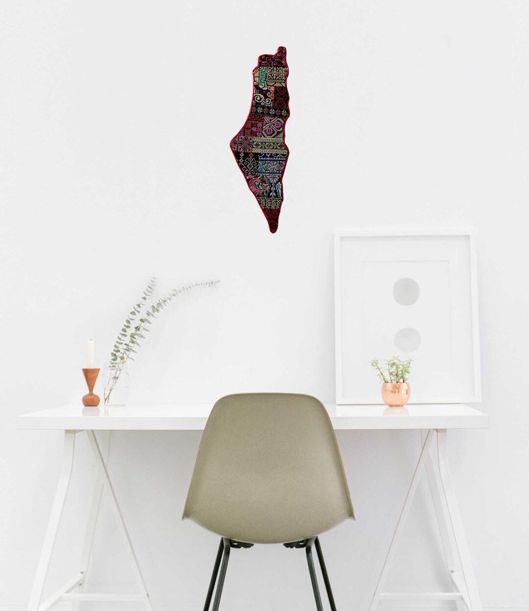 Palestinian Embroidered Map Wall Hanging - Etsy