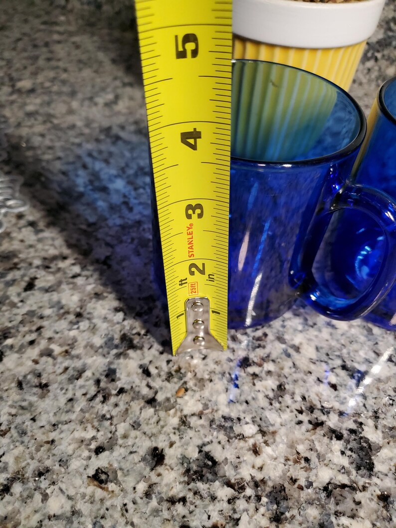 Vintage Cobalt Blue Glass Coffee Mugs, Made in France, Set Of2 - Etsy