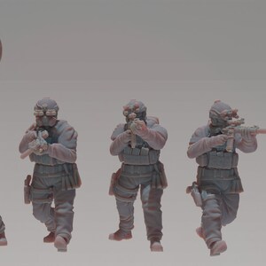 SCP MTF Squad - Post Apocalyptic Zona Alpha Wargame Hobby Resin Scale ...