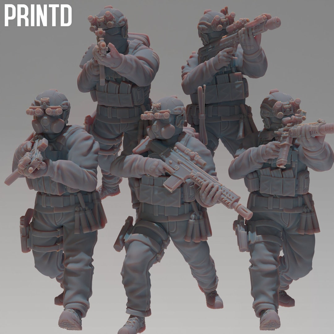 SCP MTF Squad - Post Apocalyptic Zona Alpha Wargame Hobby Resin Scale ...