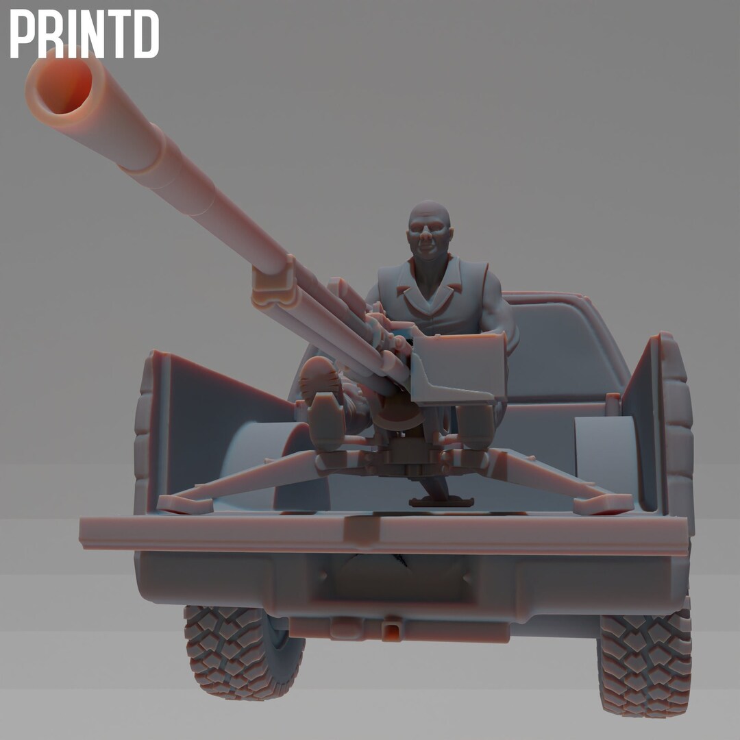 ZPU-1 Technical War Vehicle - Modern Warfare Wargame Hobby Resin Scale ...