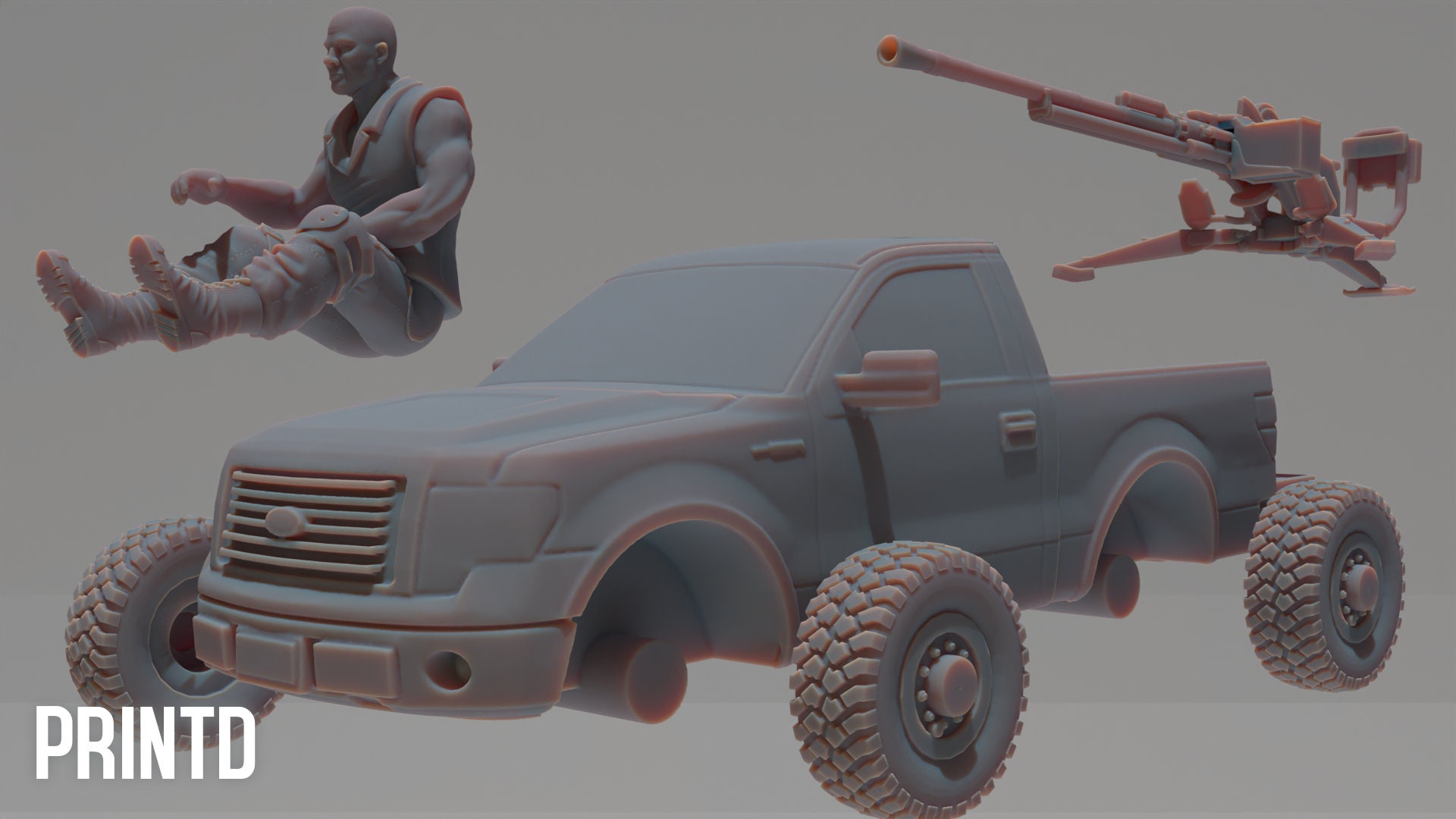 ZPU-1 Technical War Vehicle - Modern Warfare Wargame Hobby Resin Scale ...