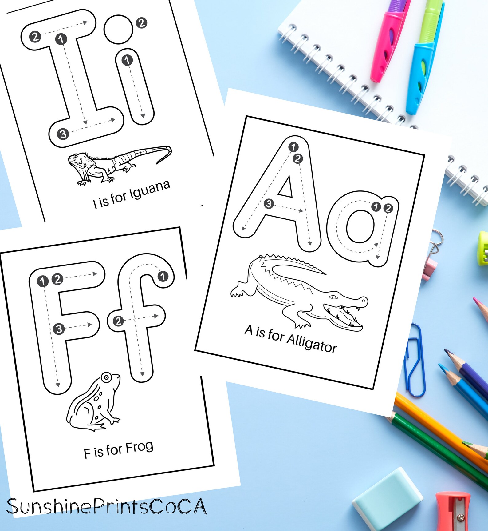 26 Printable Alphabet Coloring Pages, Kindergarten, Homeschool, Tracing ...