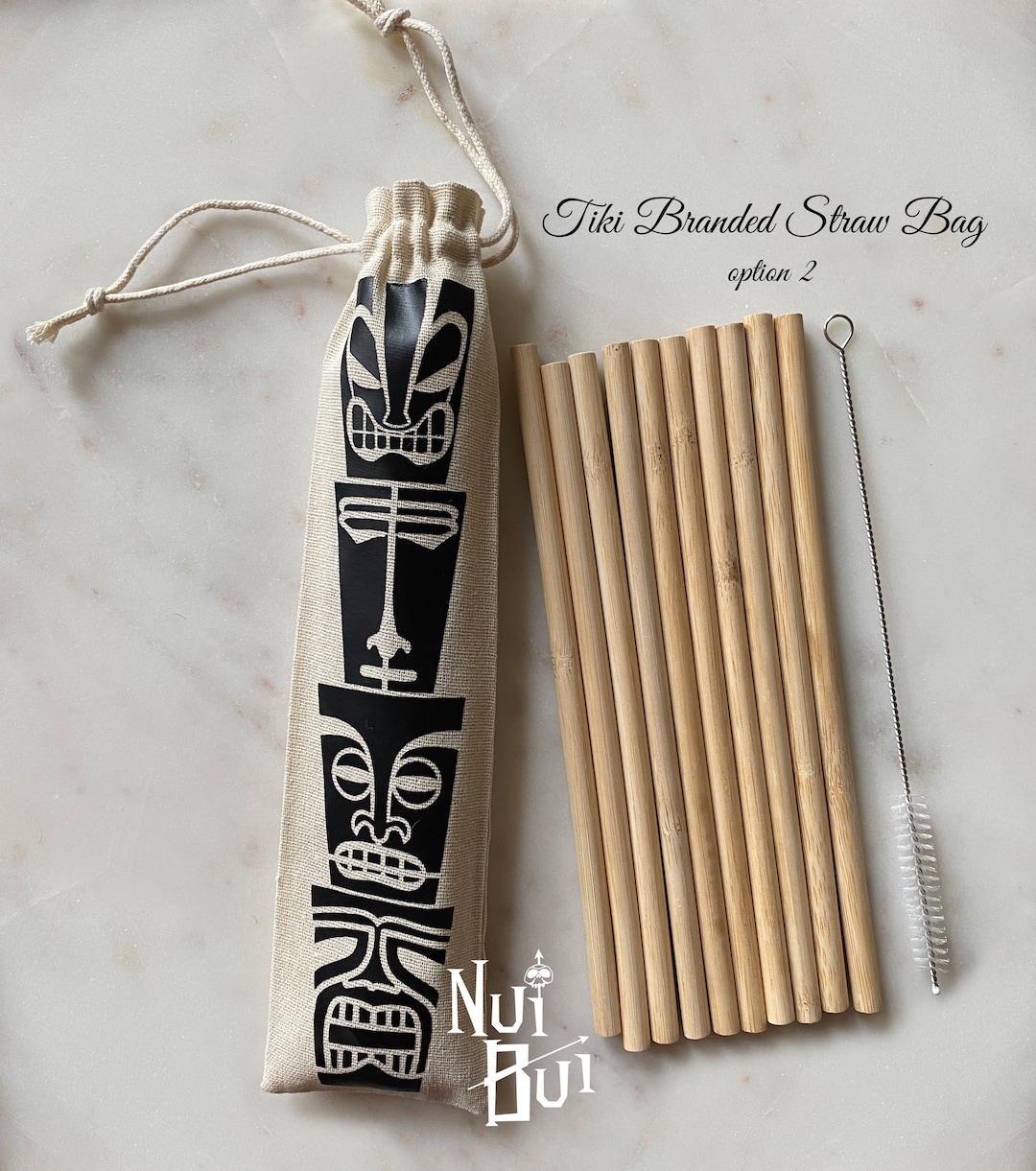Reusable Bamboo Tiki Straws | Set of 10 | Bamboo Drinking Straws ...