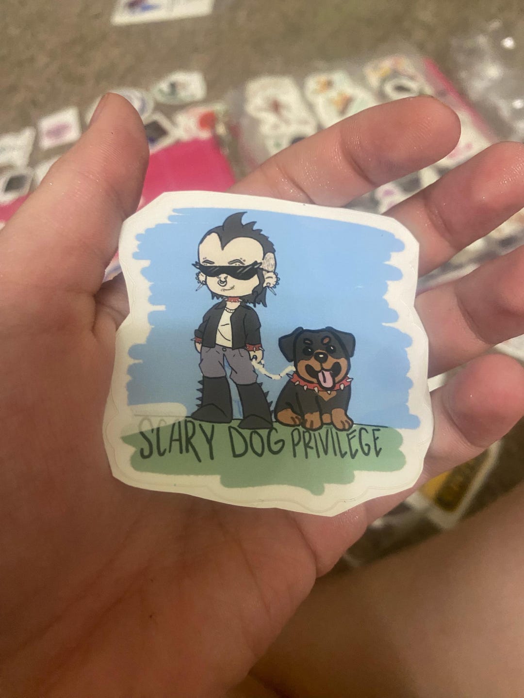 Scary Dog Privilege - Sticker - Etsy