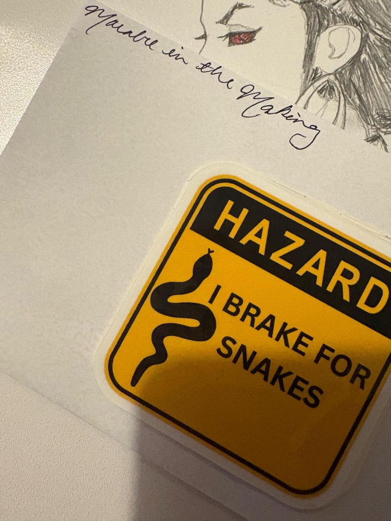 I Brake for Snakes | Warning Sign | Bumper Sticker | Funny | Reptiles ...