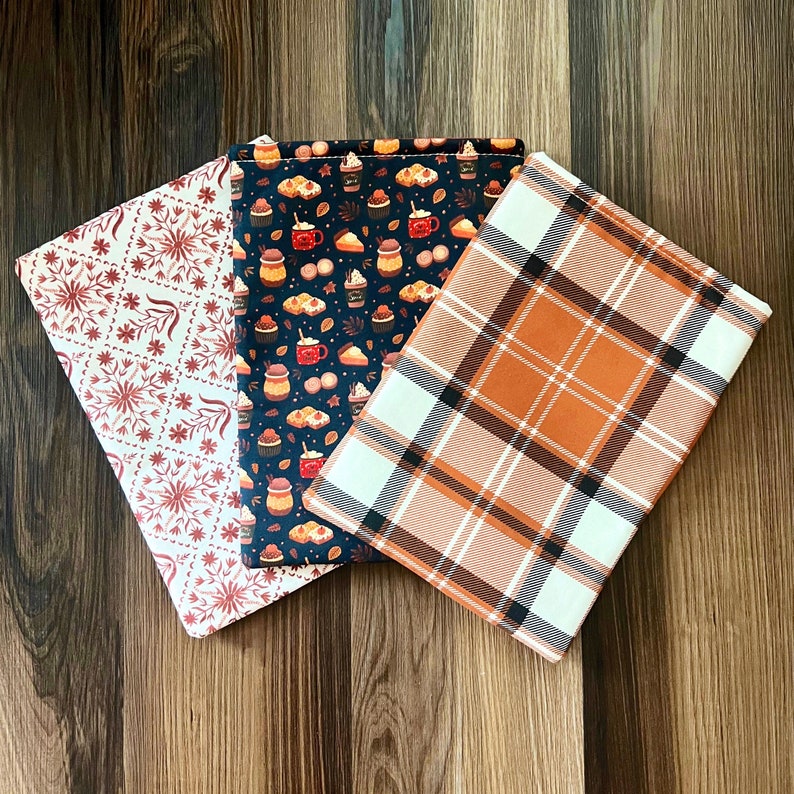 Orange Plaid Fabric Book Sleeve Book Cover Book Protector - Etsy