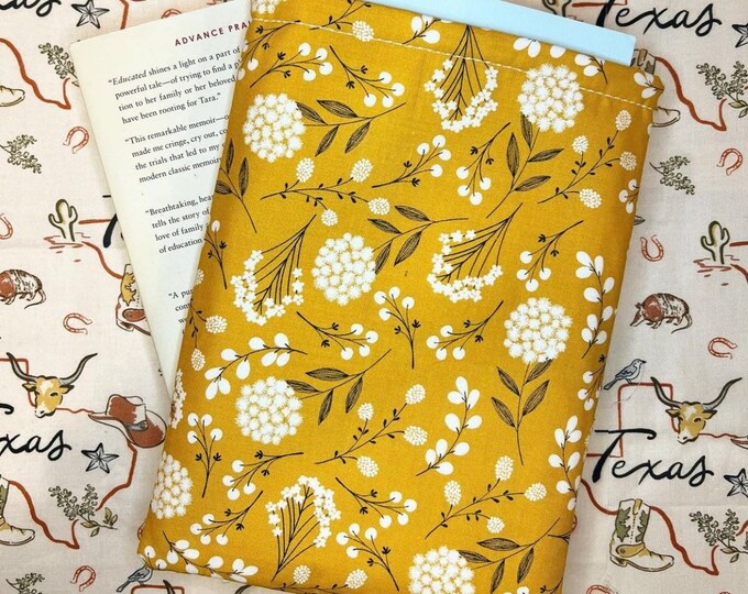 Texas/wildflower Western Fabric Book Sleeve Book Cover Book Protector ...