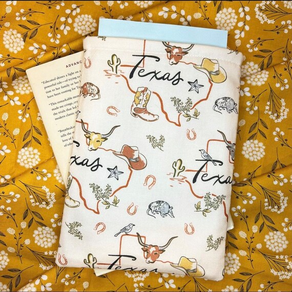 Texas/wildflower Western Fabric Book Sleeve Book Cover - Etsy