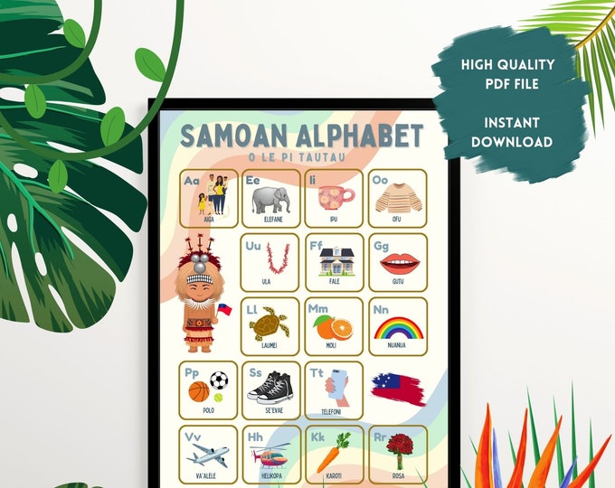 O Le Pi Tautau - Samoan Alphabet Kids Wall Art - Etsy Australia
