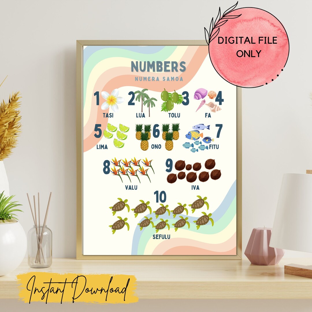 Samoan Numbers Poster Digital File Only - Etsy