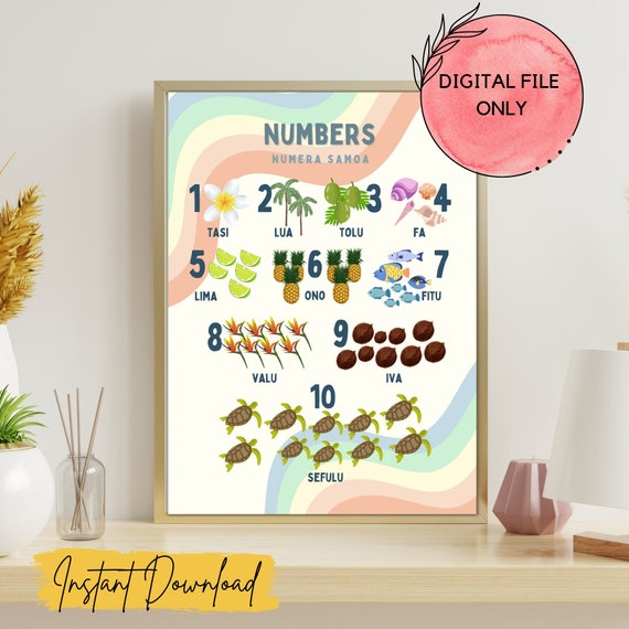 Samoan Numbers Poster Digital File Only - Etsy