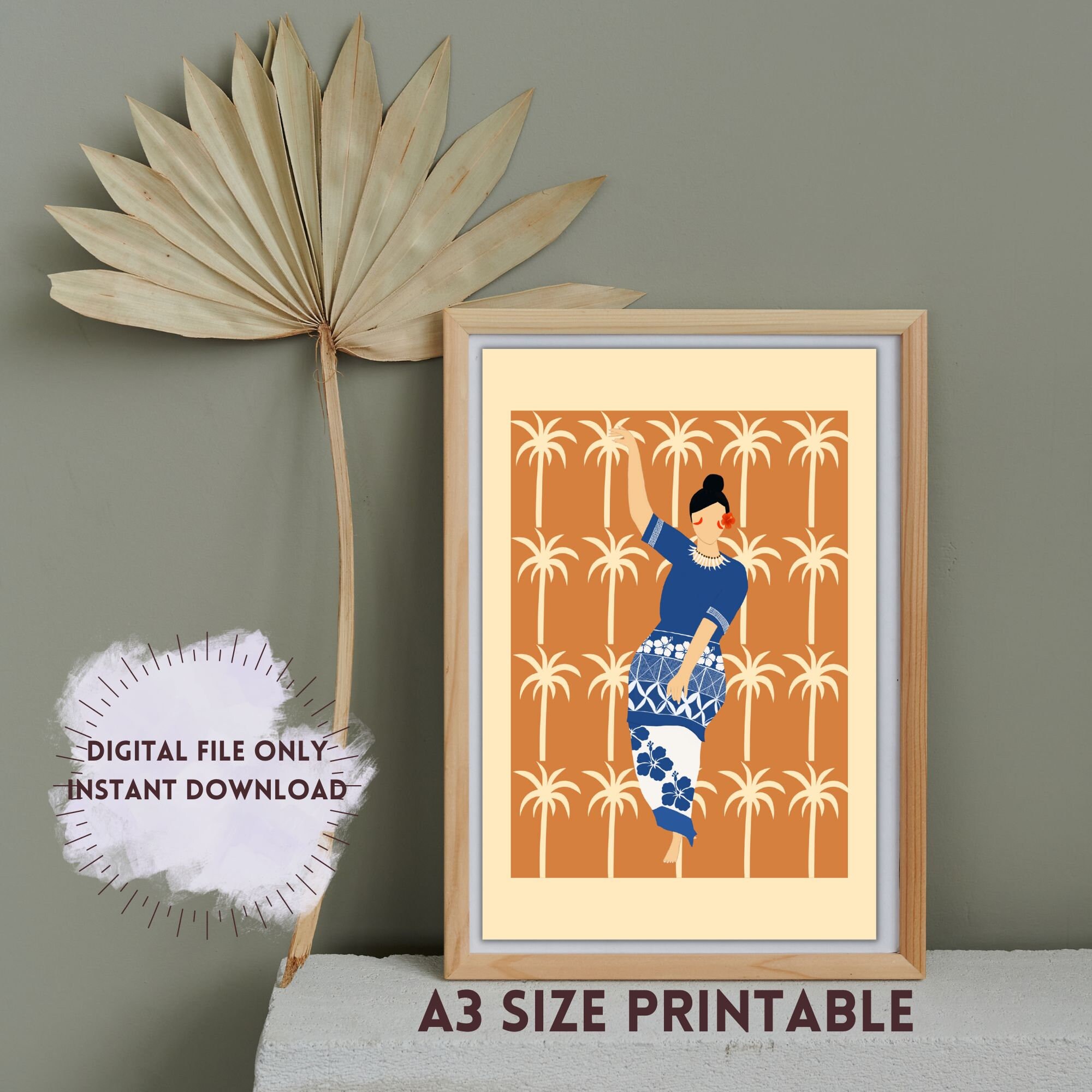 Teine Samoa - Siva Samoa - Digital File Only - A3 Size - Etsy