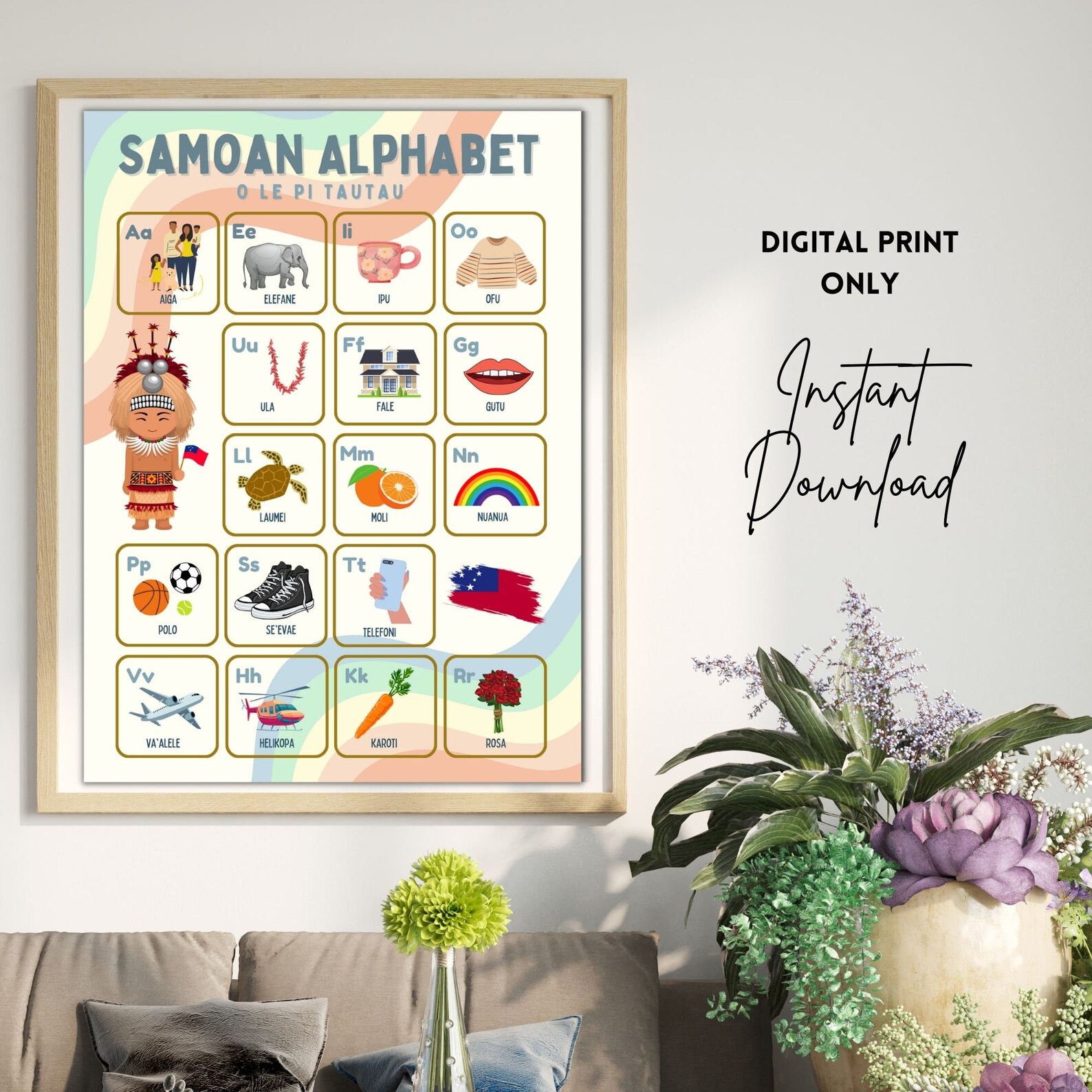 Samoan Alphabet Wall Poster Digital File Only - Etsy