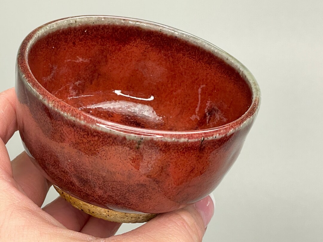 Signed Ceramic Small Red Bowl - Etsy