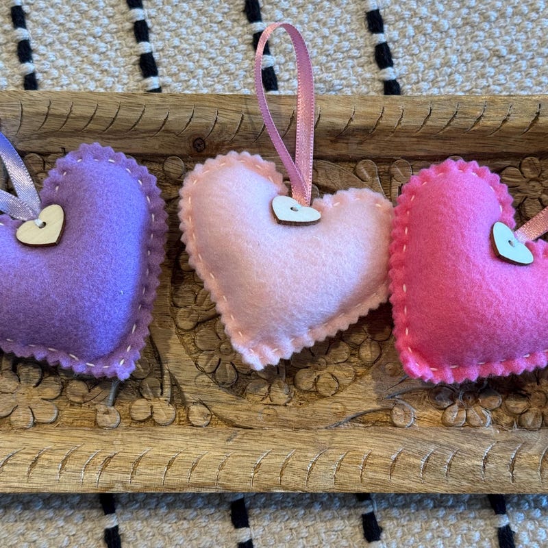 Hanging Fabric Hearts - Etsy