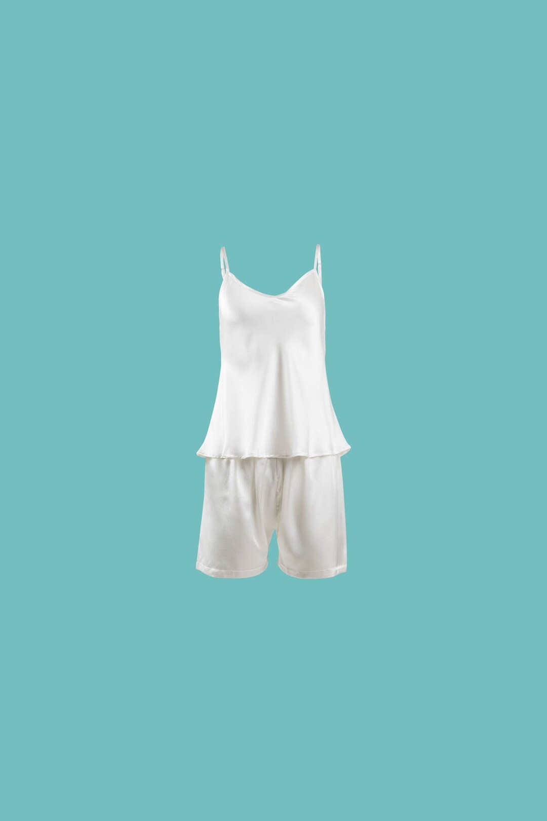 100% Luxury Silk Bridal Cami Short Pajama Set - Embroidery ...