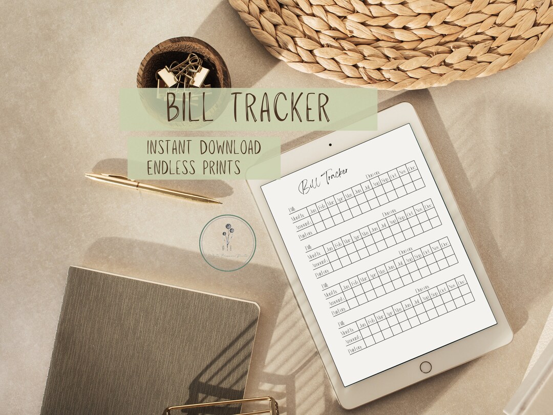 Bill Payment Tracker, Bill Tracker, Payment Tracker, Finance Tracker ...
