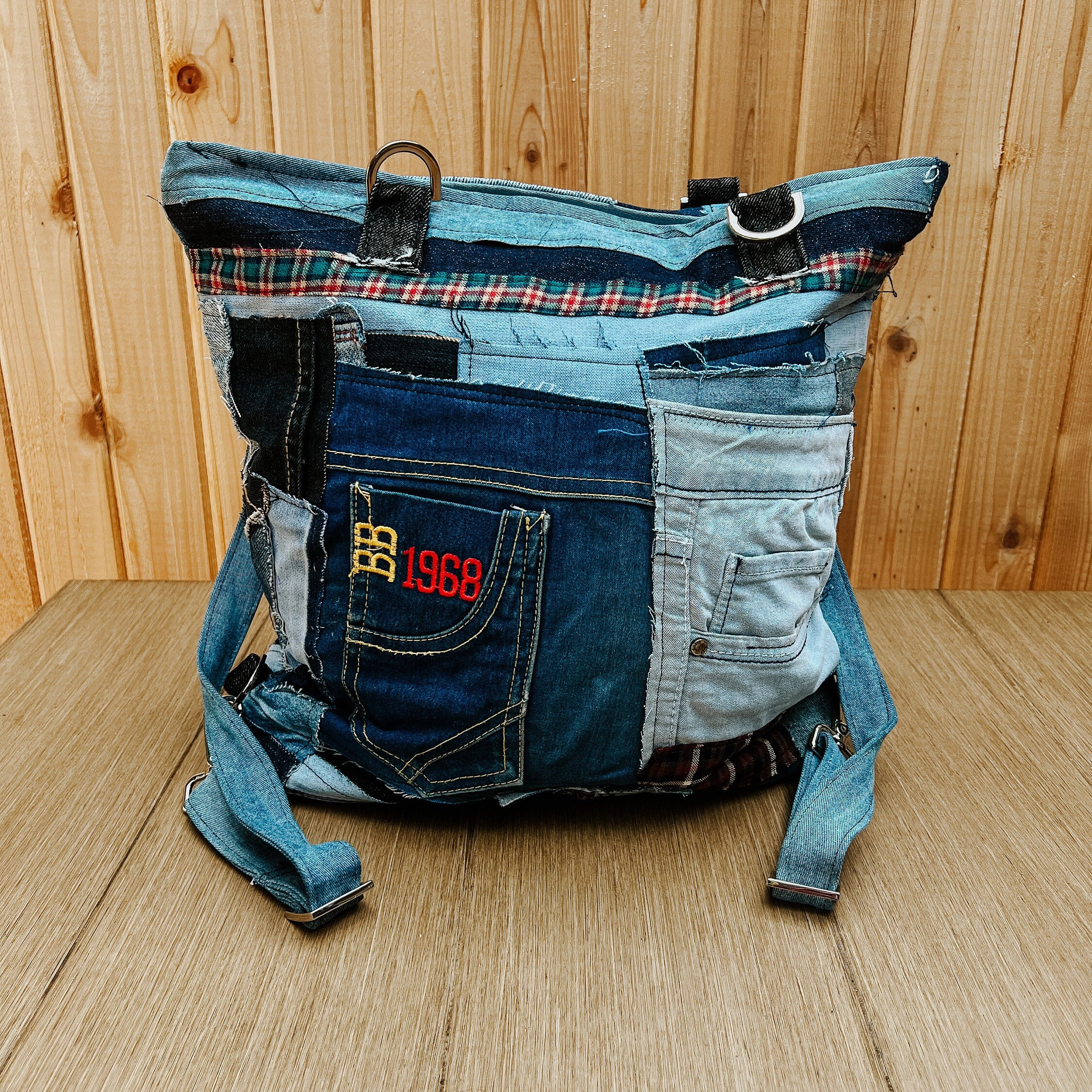Denim Bag Crossbody Denim Bag Recycled Tote Bag Denim Convertible Bag ...