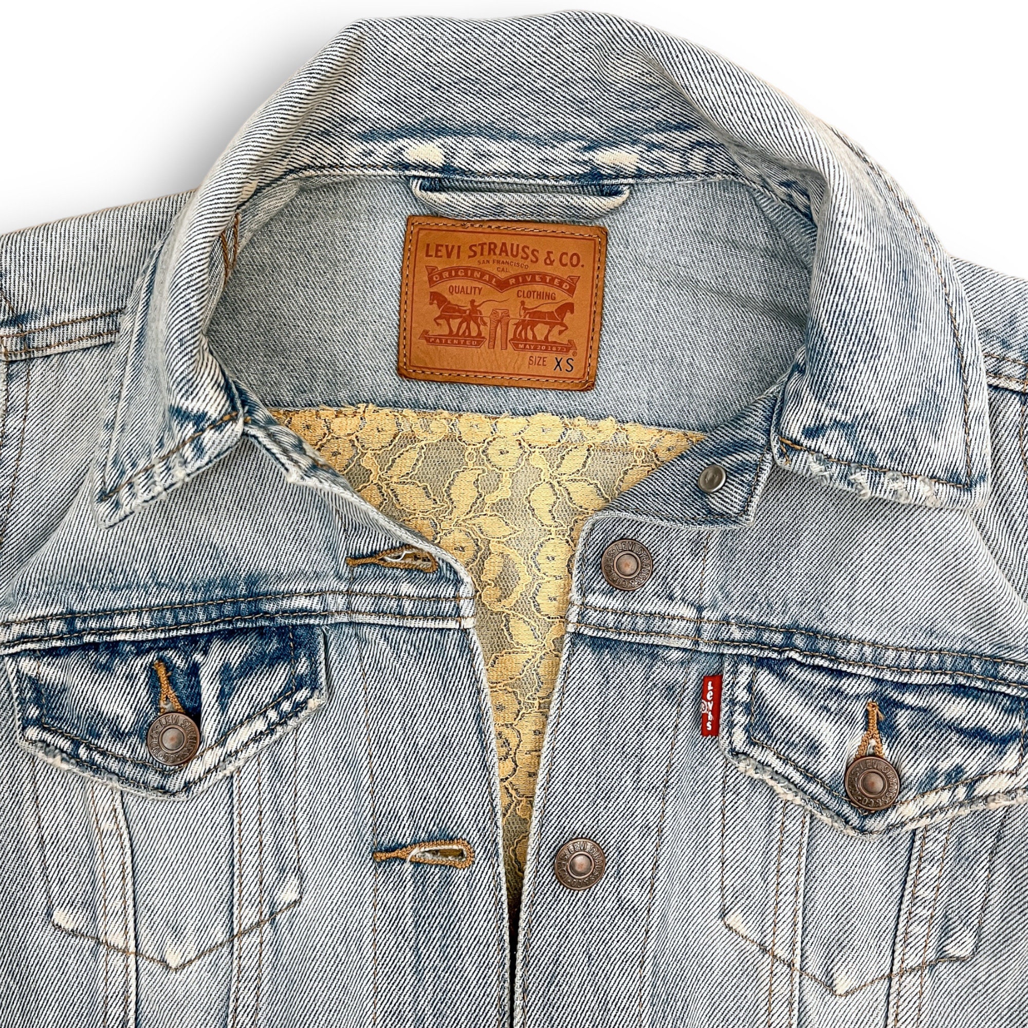 Rework Clothing Upcycle Clothing for Her Upcycle Jean Jacket Rework Denim Jacket Embellished ...