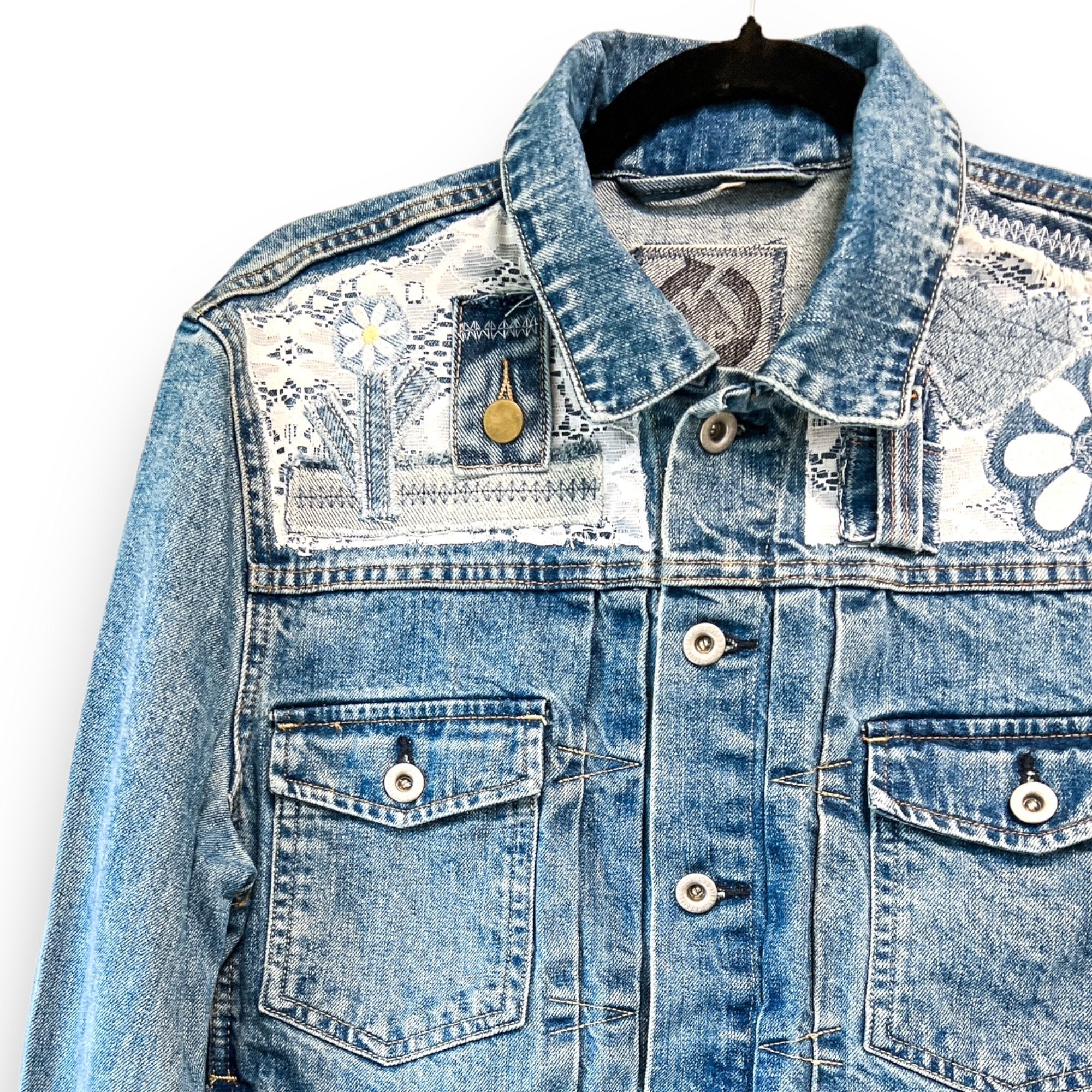 Denim Jacket Women Country Girl BOHO Western Jacket BOHO Upcycled ...