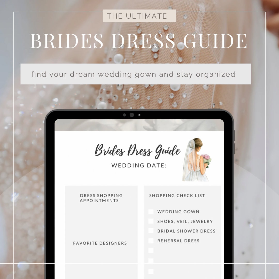 Printable Brides Style Guide, Bridal Dress Planner, Wedding Dress Guide ...