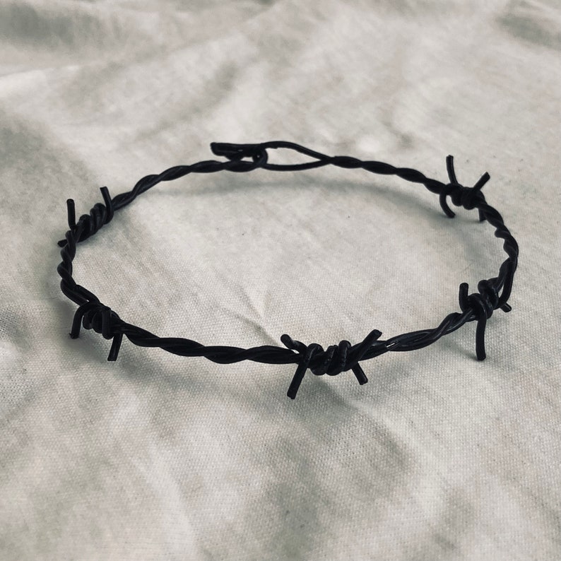 Punk Goth Emo Alternative Black Barbed Wire Choker Necklace - Etsy