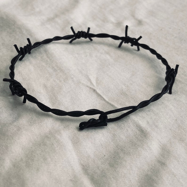 Punk Goth Emo Alternative Black Barbed Wire Choker Necklace - Etsy