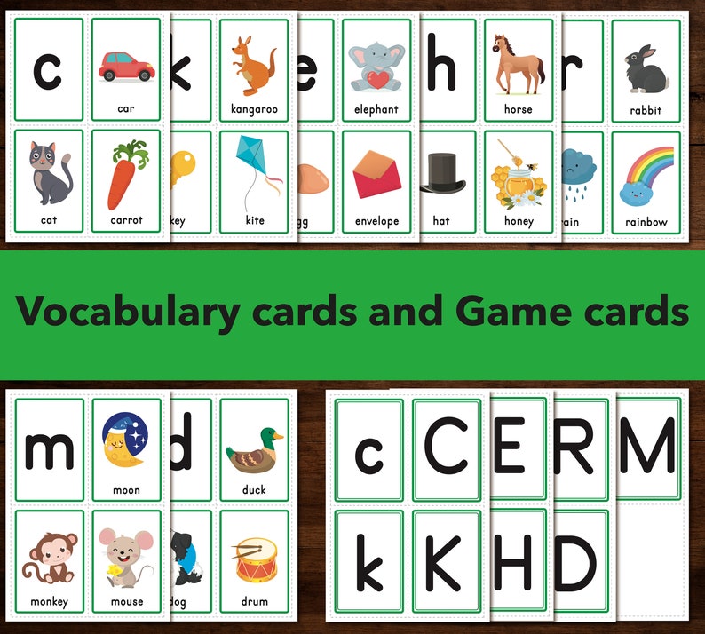 PHONICS BUNDLE Printable for Jolly Phonics Group 2 Alphabet Flashcards ...