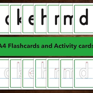 PHONICS BUNDLE Printable for Jolly Phonics Group 2 Alphabet Flashcards ...