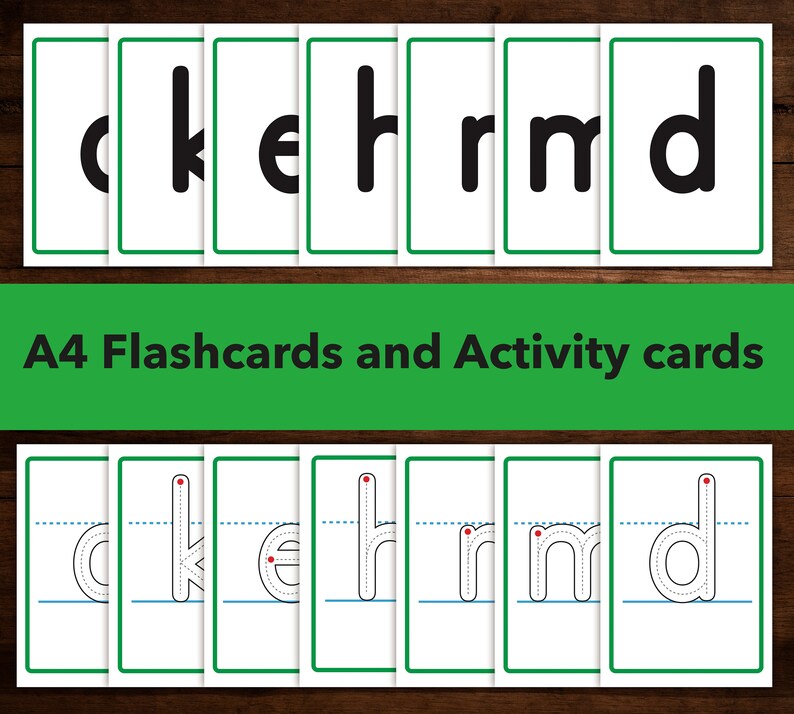 PHONICS BUNDLE Printable for Jolly Phonics Group 2 Alphabet Flashcards ...