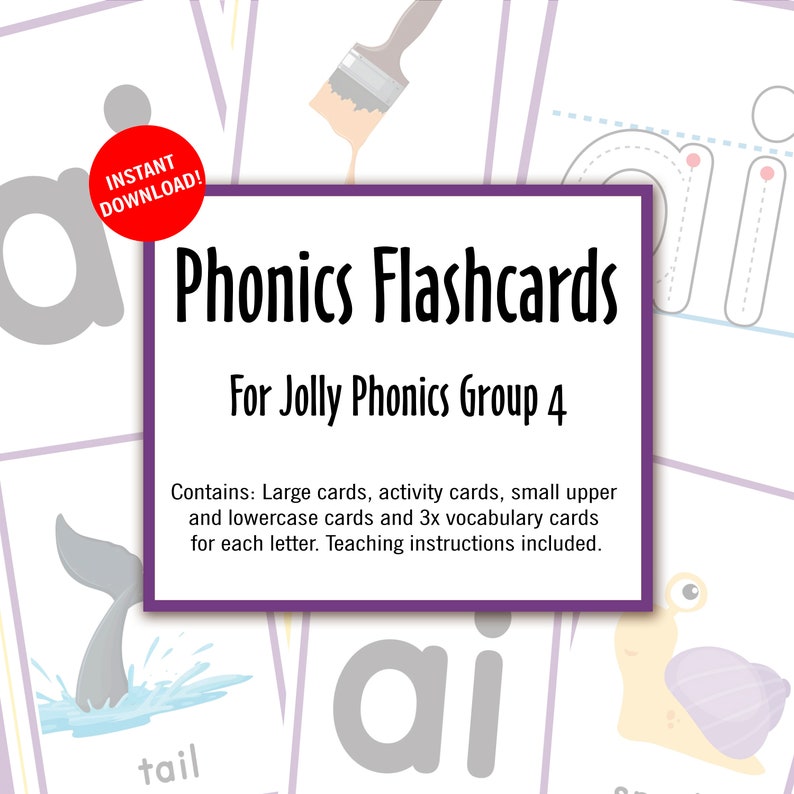 PHONICS BUNDLE Printable for Jolly Phonics Group 4 Alphabet - Etsy