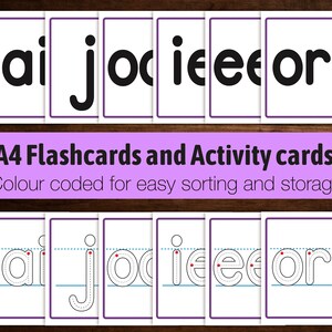 PHONICS BUNDLE Printable for Jolly Phonics Group 4 Alphabet Flashcards ...