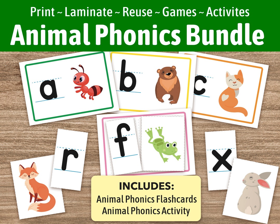 Animal Phonics BUNDLE | Alphabet Flashcards | Learning Games and ...