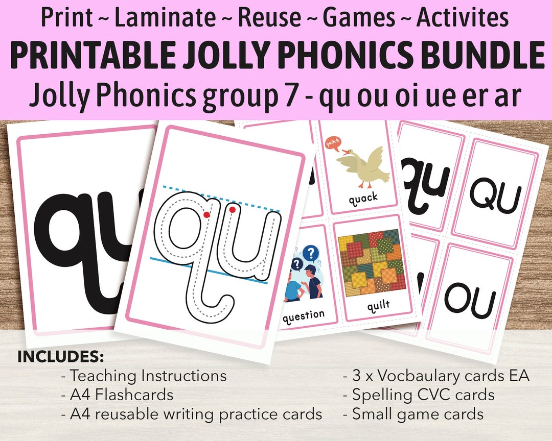 PHONICS BUNDLE Printable for Jolly Phonics Group 4 Alphabet - Etsy