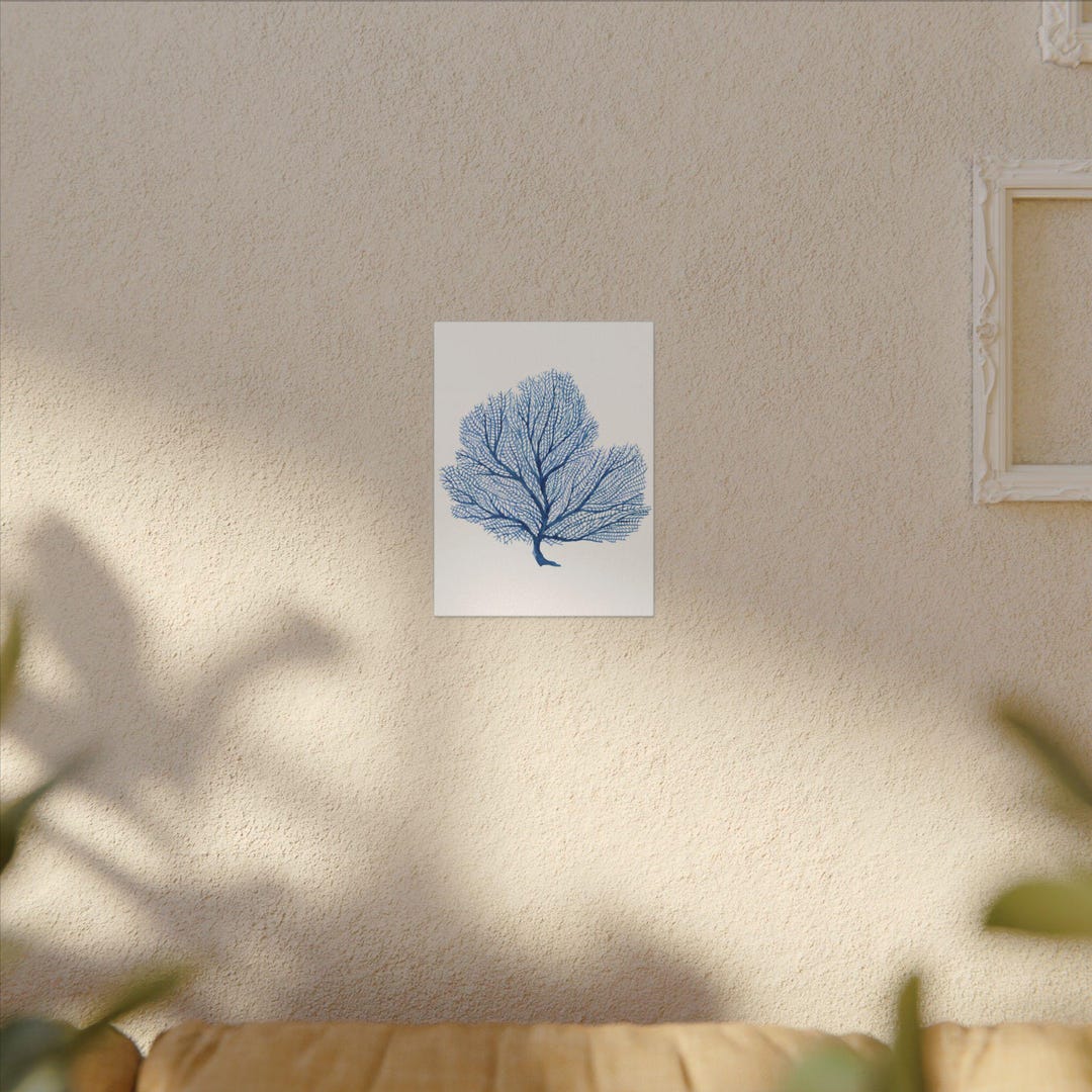 Blue Sea Fan Coral Matte Canvas - Etsy