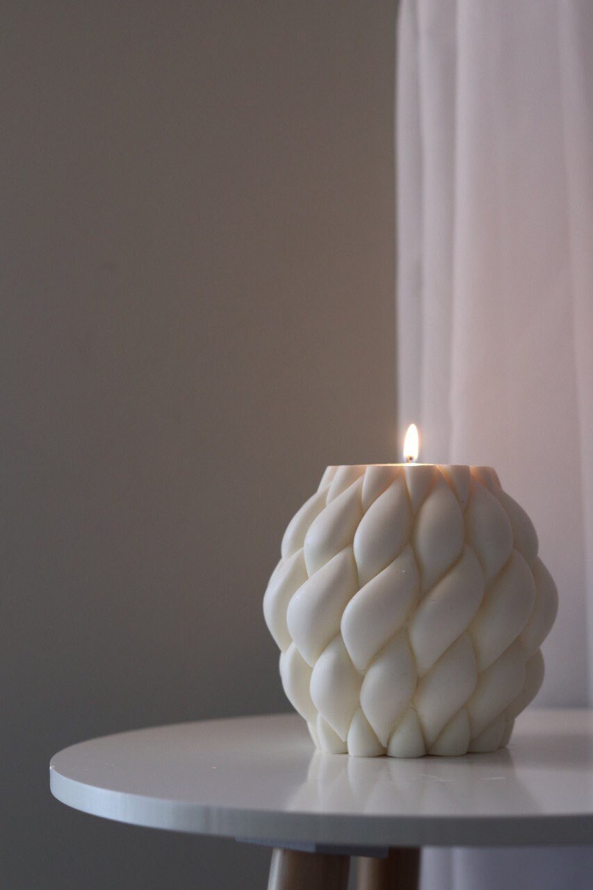 Vela Trenzada , Wedding Gift Candle . Birthday Gift , Cordeles, Tejida ...
