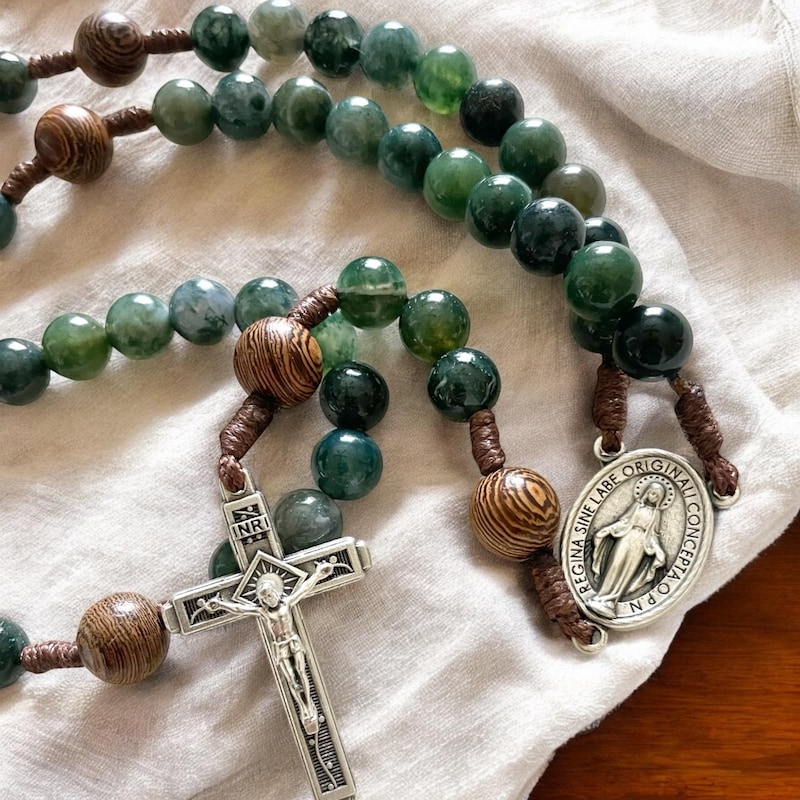 Holy Family Rosary Green - Etsy