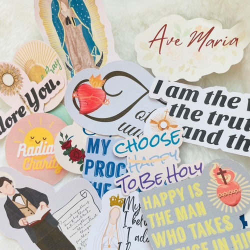 Lot of 15 Catholic Stickers Faith Christian Themes on Matte - Etsy