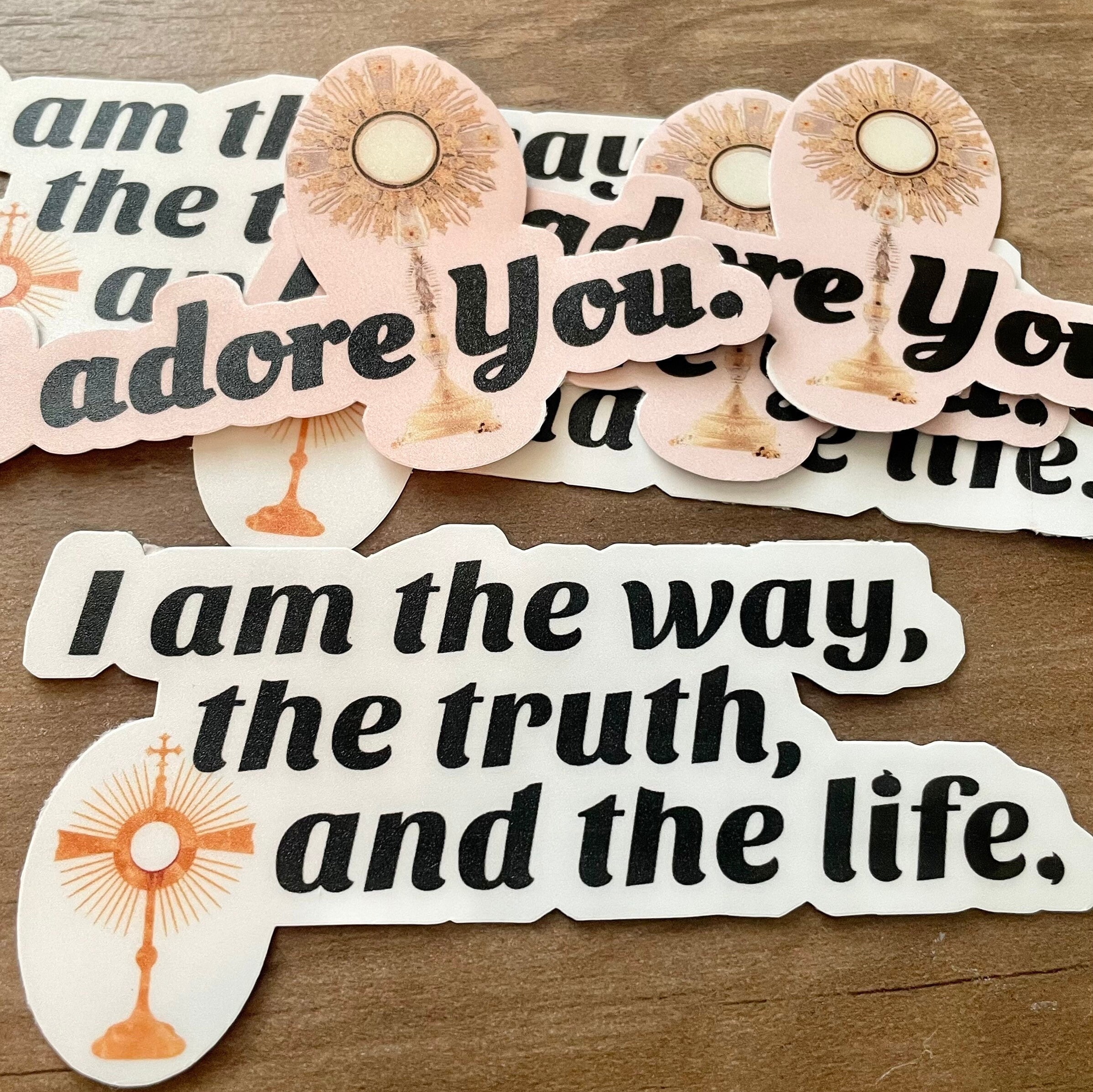 Catholic Stickers Bulk or Single Add on Order Eucharist Laminated and ...