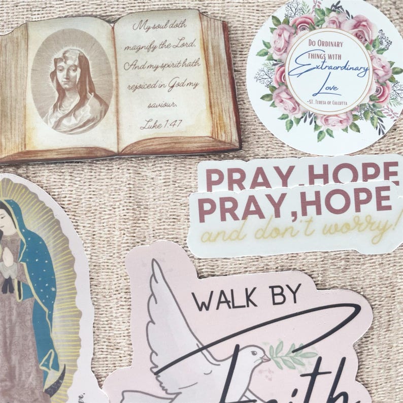 Lot of 10 Catholic Sticker Bundle Matte Vinyl Water Resistant Durable ...
