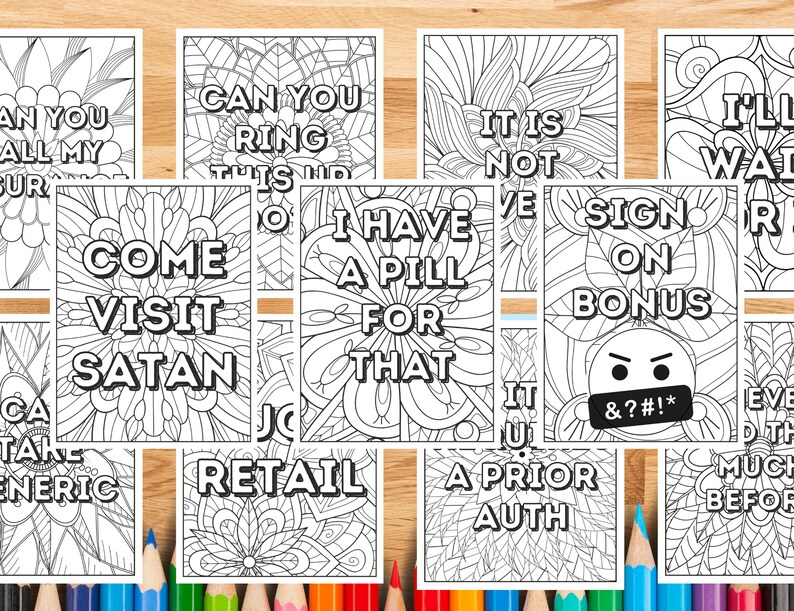 Pharmacy Quotes Printable Adult Coloring Pages | Instant Download - Etsy