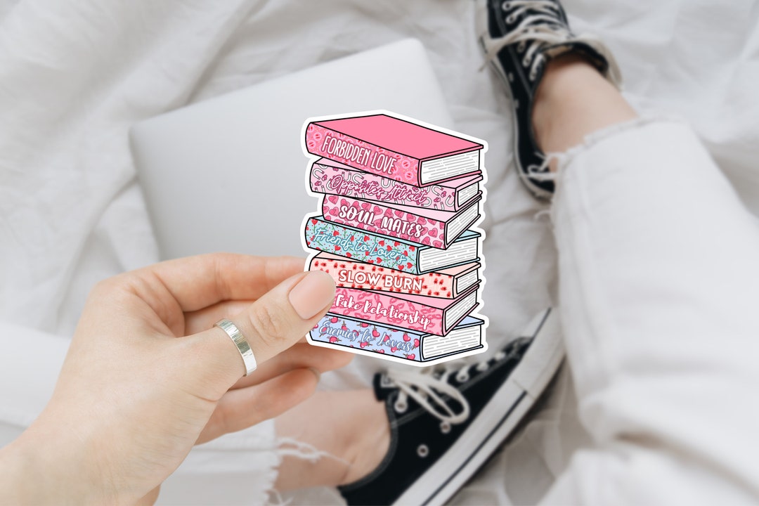 Romance Reader Book Stack Sticker, Booktok Stickers, Smut, Spicy ...