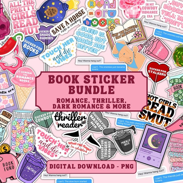 Bookish Stickers - Etsy