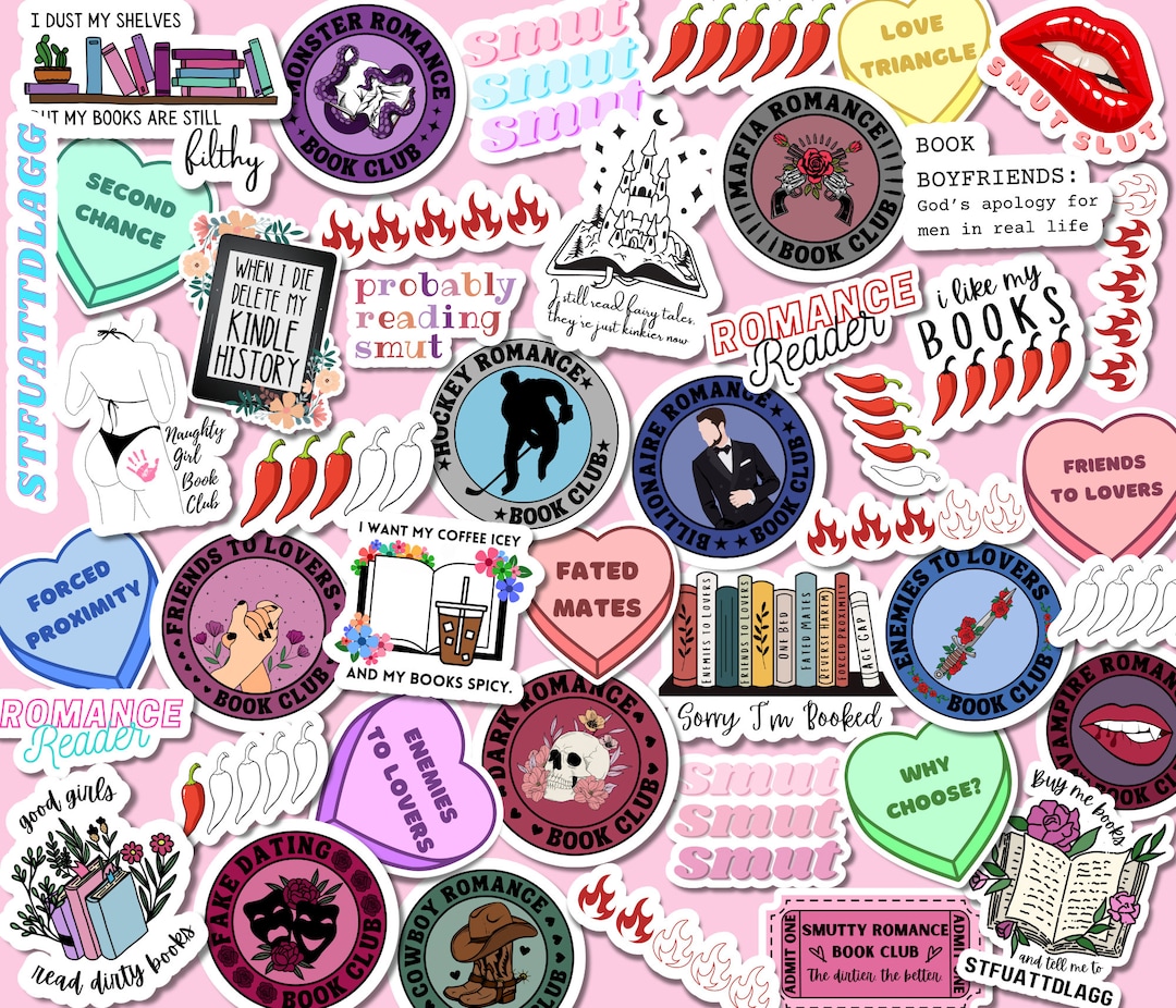 45+ Adesivos de livros de romance digital, adesivos imprimíveis de ...