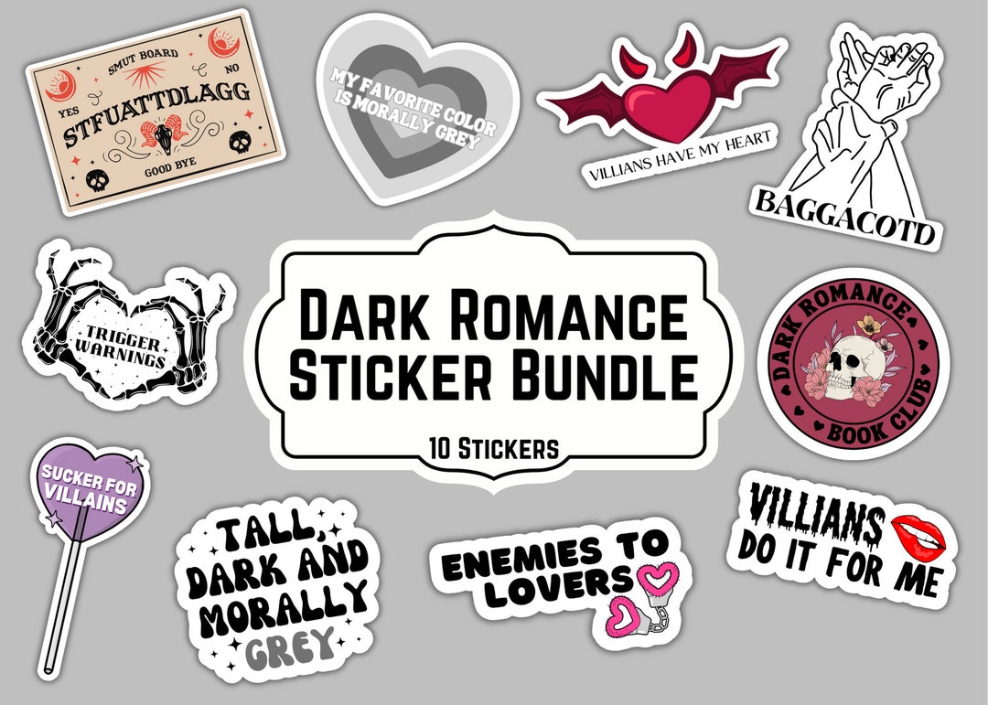 Dark Romance Sticker Bundle, 10 Dark Romance Stickers, Spicy, Romance ...